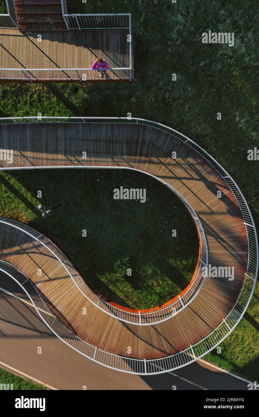 Overhead view winding path on hi-res stock photography and images - Alamy