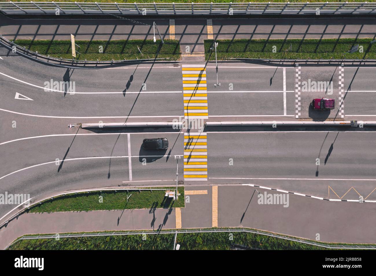 Russia, Aerial view of empty zebra crossing Stock Photo - Alamy