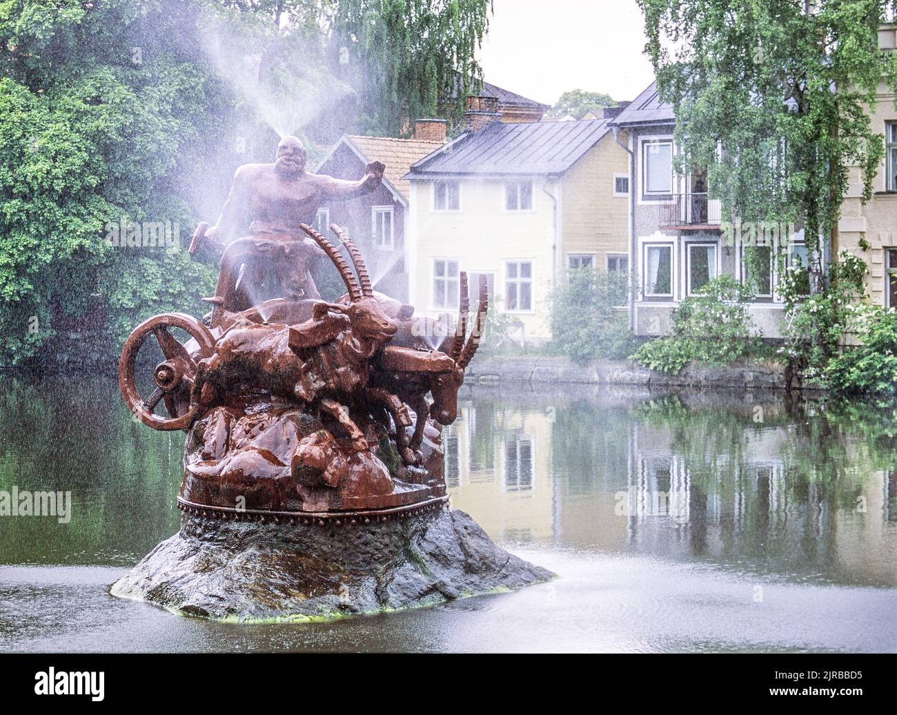 Thor with his goats. Sculpture by Allan Eberling, Torshalla sweden ...