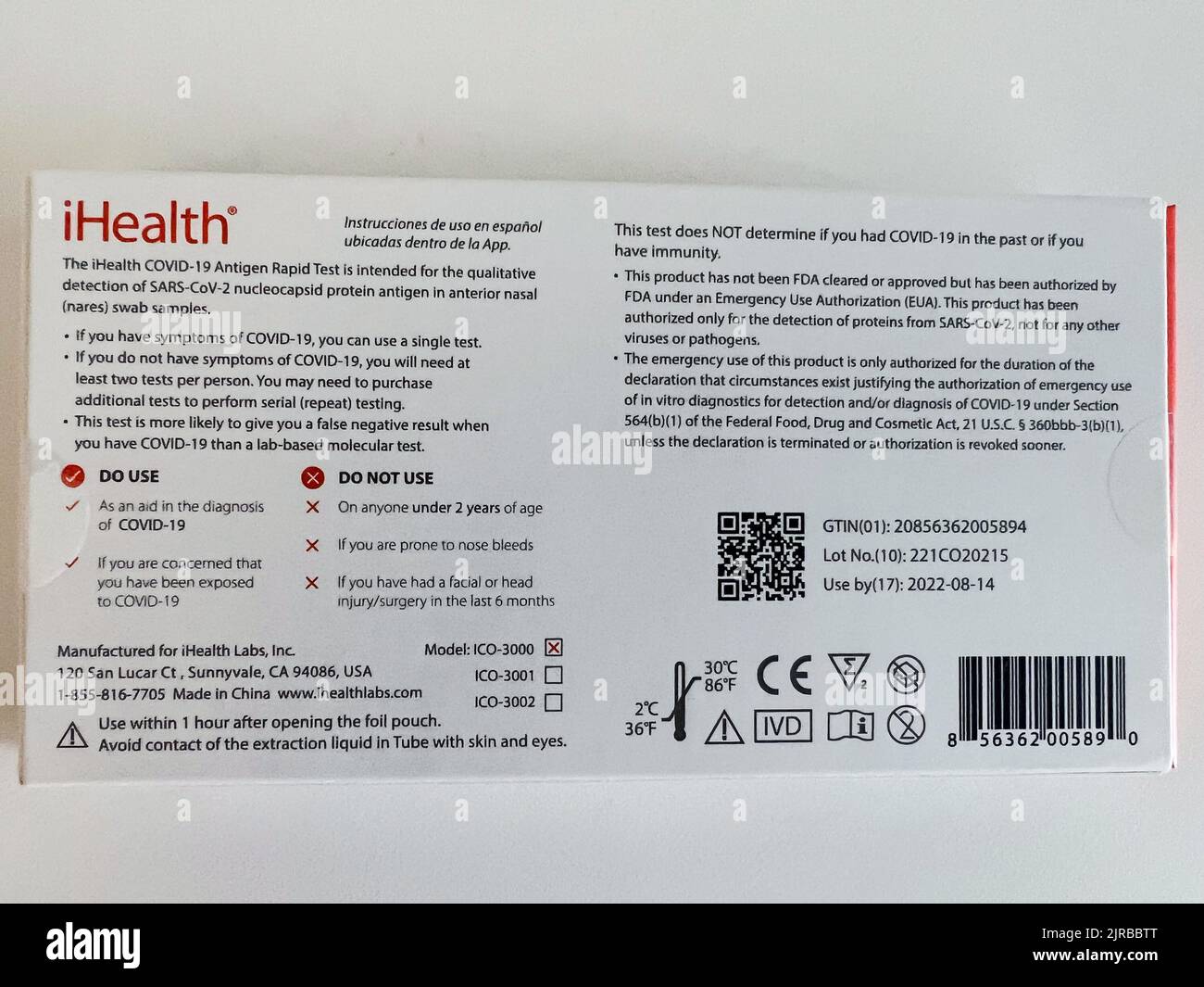 Ihealth covid 19 antigen rapid test hi-res stock photography and images ...