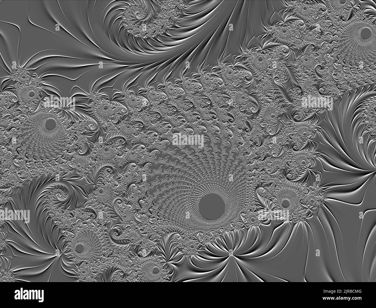 Abstract 3D fractal design in grey and white color. Modern futuristic ...