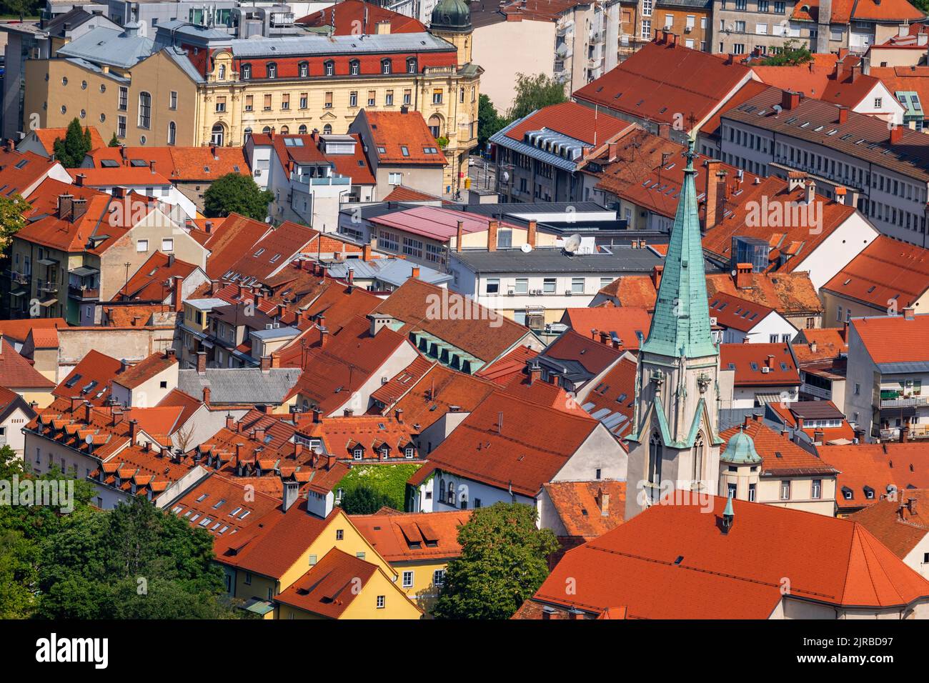 Slovenia, Savinja, Celje, Old town rooftops Stock Photo - Alamy