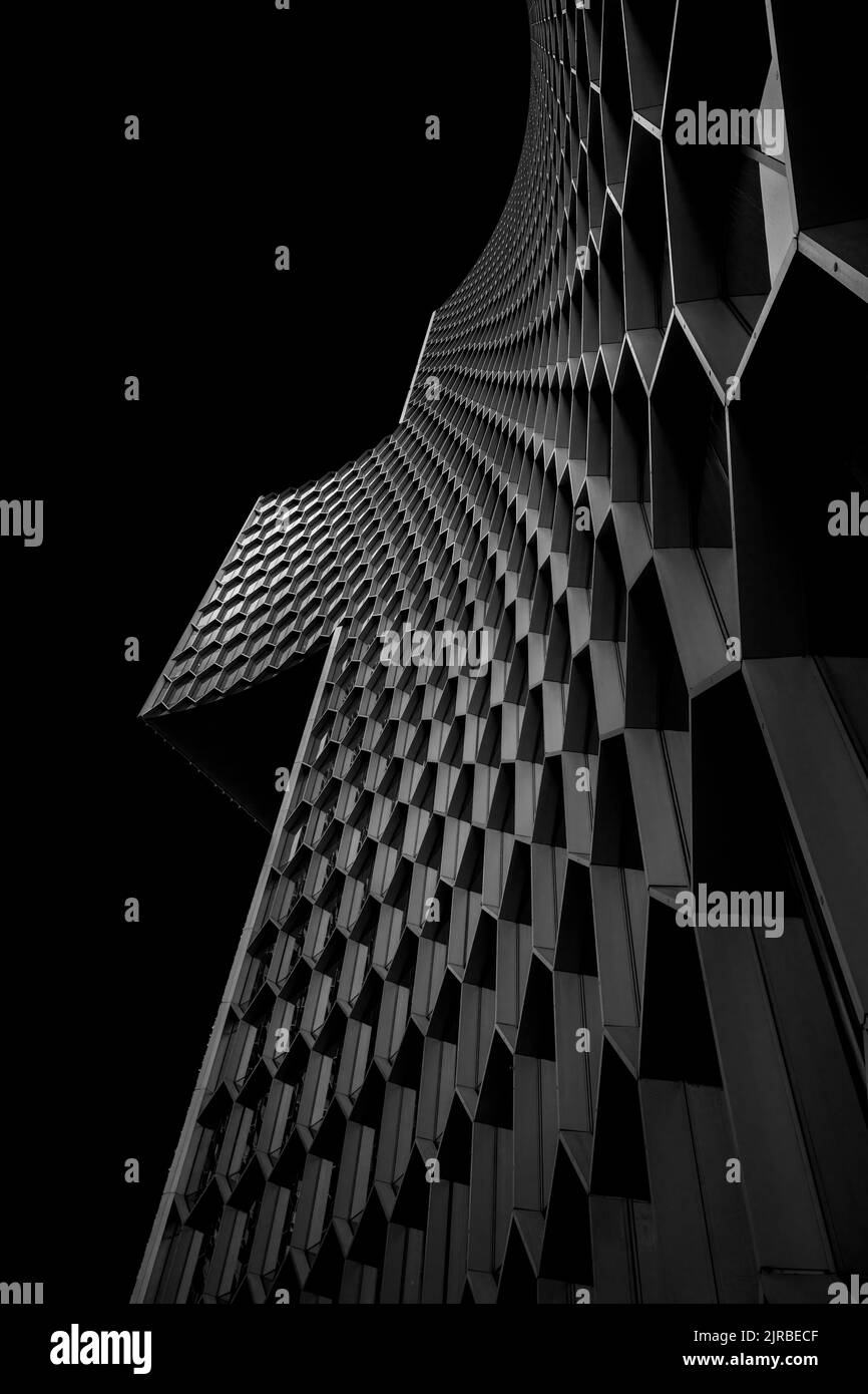 Singapore, Exterior of modern building at night Stock Photo - Alamy