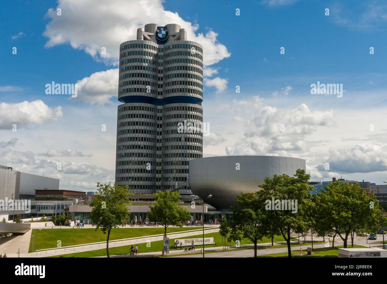 Bmw Bayerische Motoren Werke Headquarters Exterior View Of The Office Building And The Museum