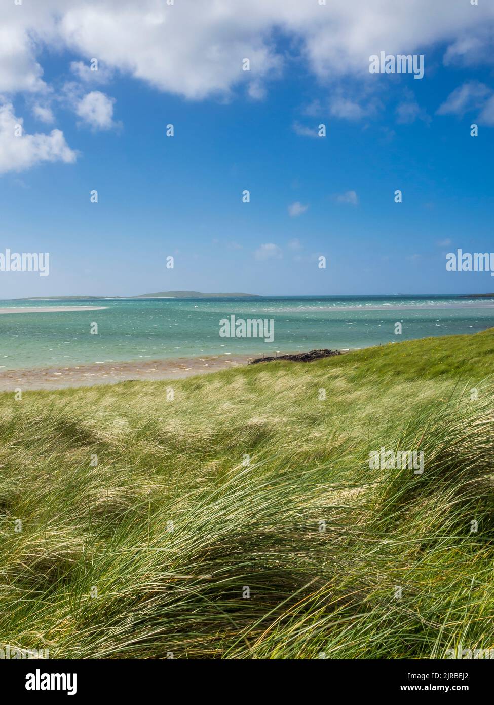 UK, Scotland, Grassy coastline of Outer Hebrides Stock Photo - Alamy