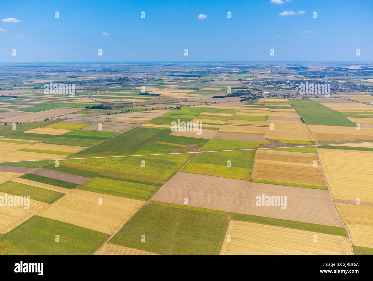 Aerial landscape of some cultivated lands on a field Stock Photo - Alamy