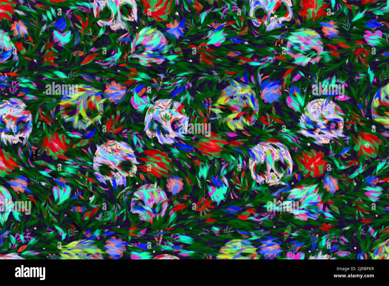 Colorful palette in a modern abstract digital impressionistic pattern ...