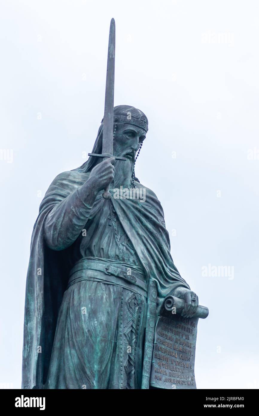 Belgrade, Serbia - August 22, 2022. View of the Statue of Stafan ...