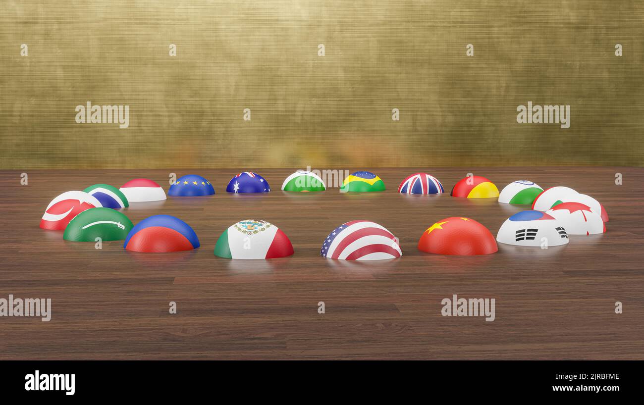 Flags G20 membership , Concept of the G20 summit or meeting, G20 ...