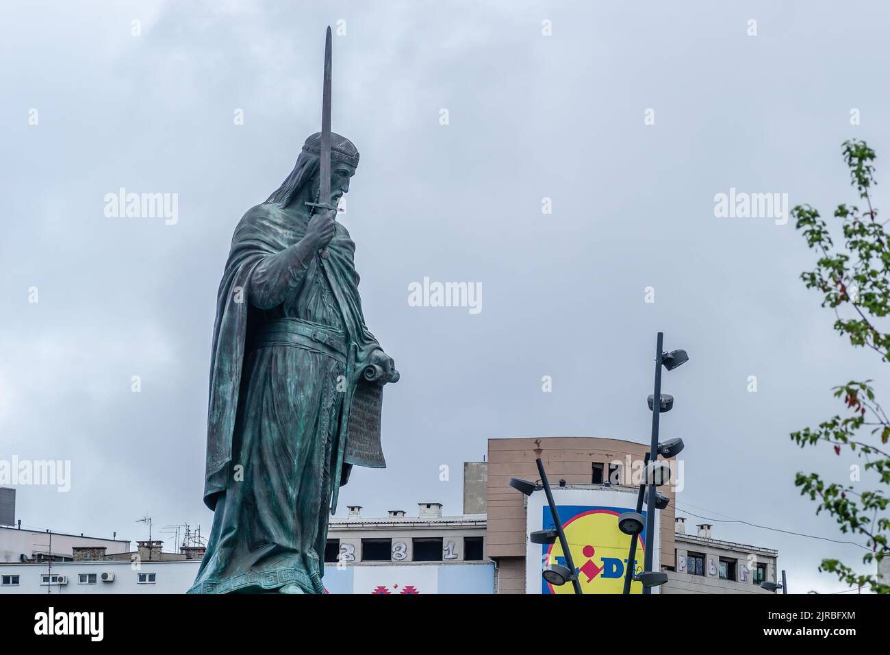 Belgrade, Serbia - August 22, 2022. View of the Statue of Stafan ...
