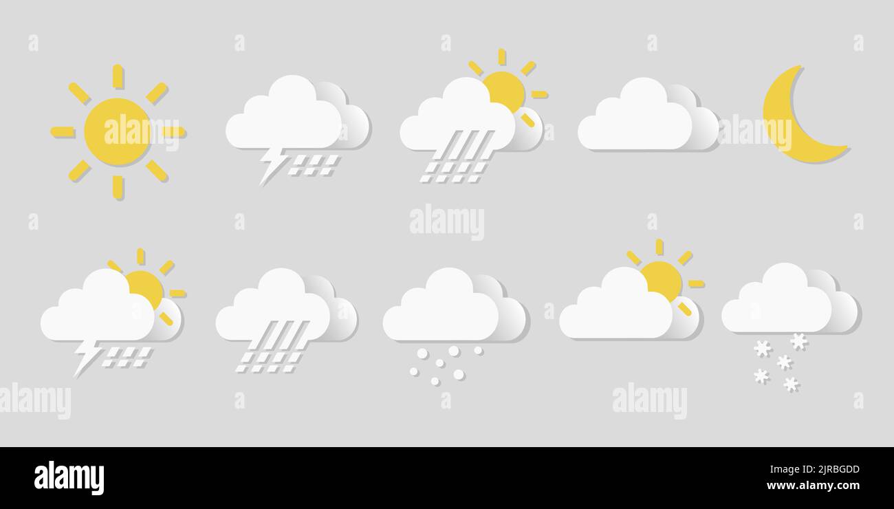 Collection set of cartoon weather icons Stock Vector Image & Art - Alamy
