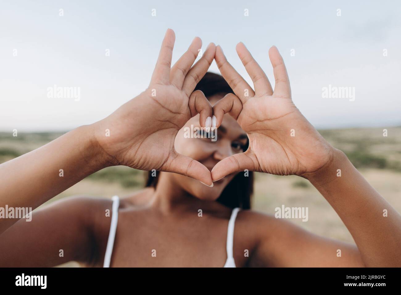Fingers making heart hi-res stock photography and images - Alamy