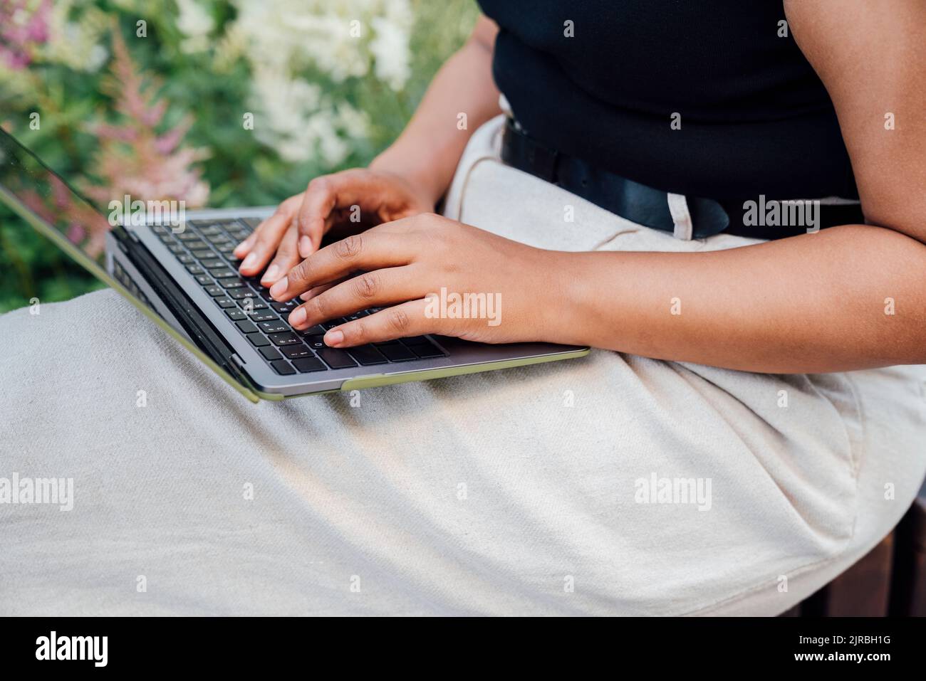 Hands typing on remote computer hi-res stock photography and images - Alamy