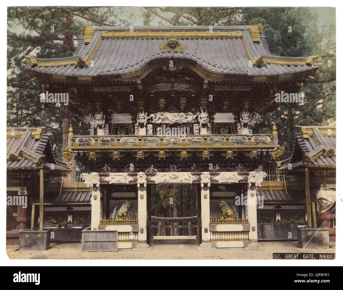 Hand tinted photograph of Yomeimon Gate (Great Gate), Nikkō, Japan ...