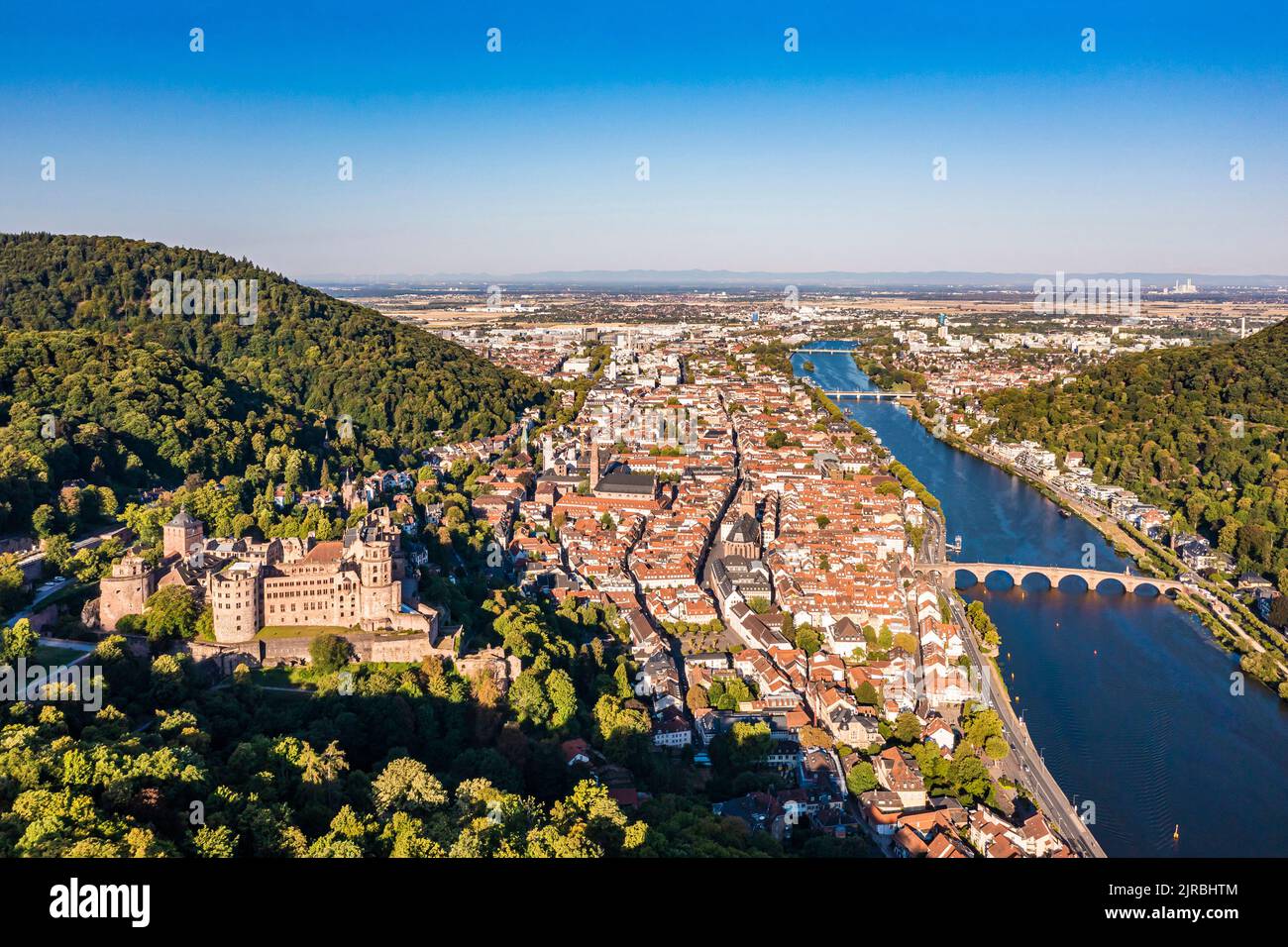 Germany, Baden-Wurttemberg, Heidelberg, Aerial view of Heidelberg ...