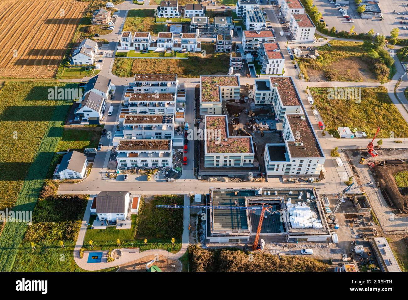 Germany, Baden-Wurttemberg, Holzgerlingen, Aerial view of construction ...