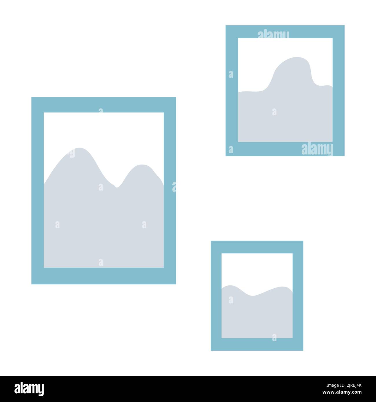 Set of cartoon photo frames, hand drawn flat style, cozy home ...