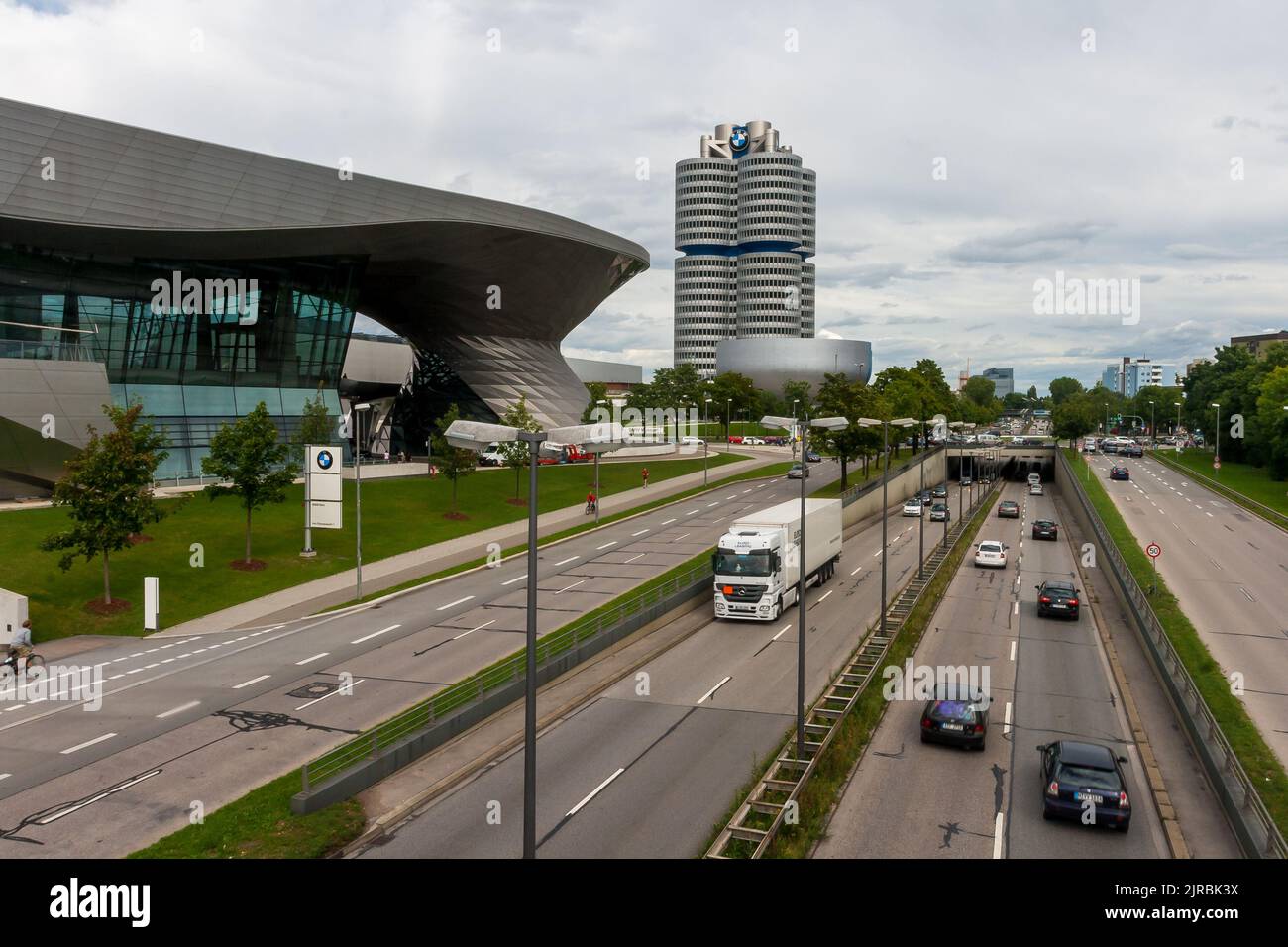 BMW (Bayerische Motoren Werke) Headquarters, exterior view of the ...