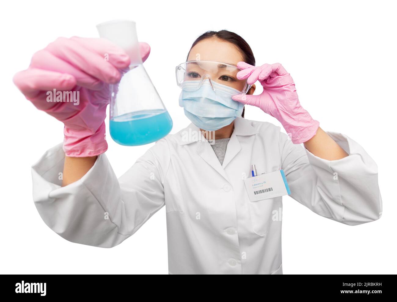 Doctor woman flask test hi-res stock photography and images - Alamy