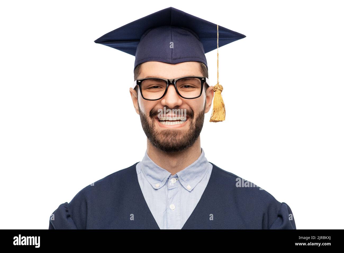 graduate student in mortar board and bachelor gown Stock Photo - Alamy