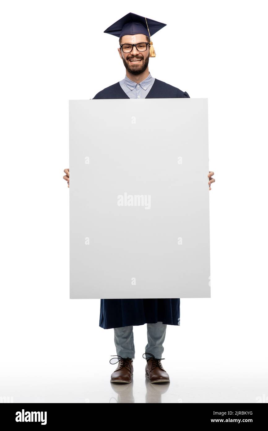 graduate student or bachelor with white board Stock Photo - Alamy