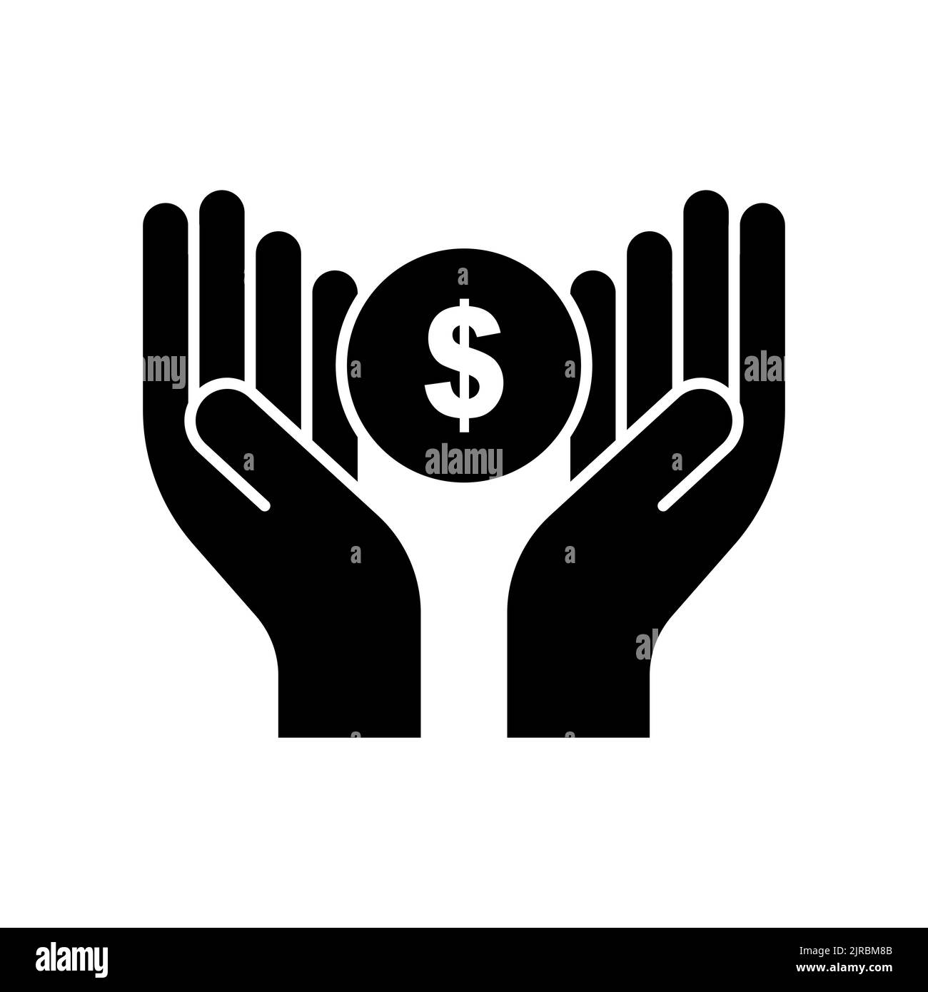 Hand icon with dollar. icon related to charity, International day of ...