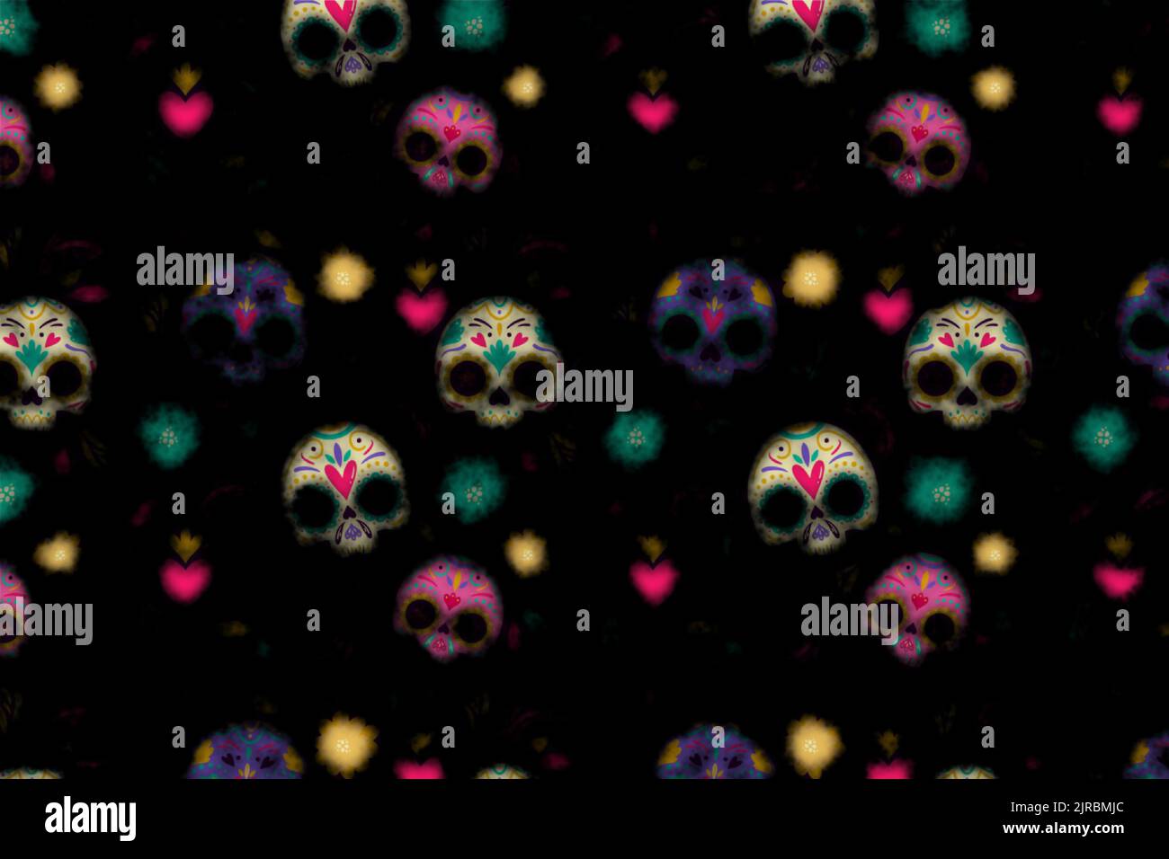 Multi-color floating sugar skulls creates a ghostly & mysterious ...