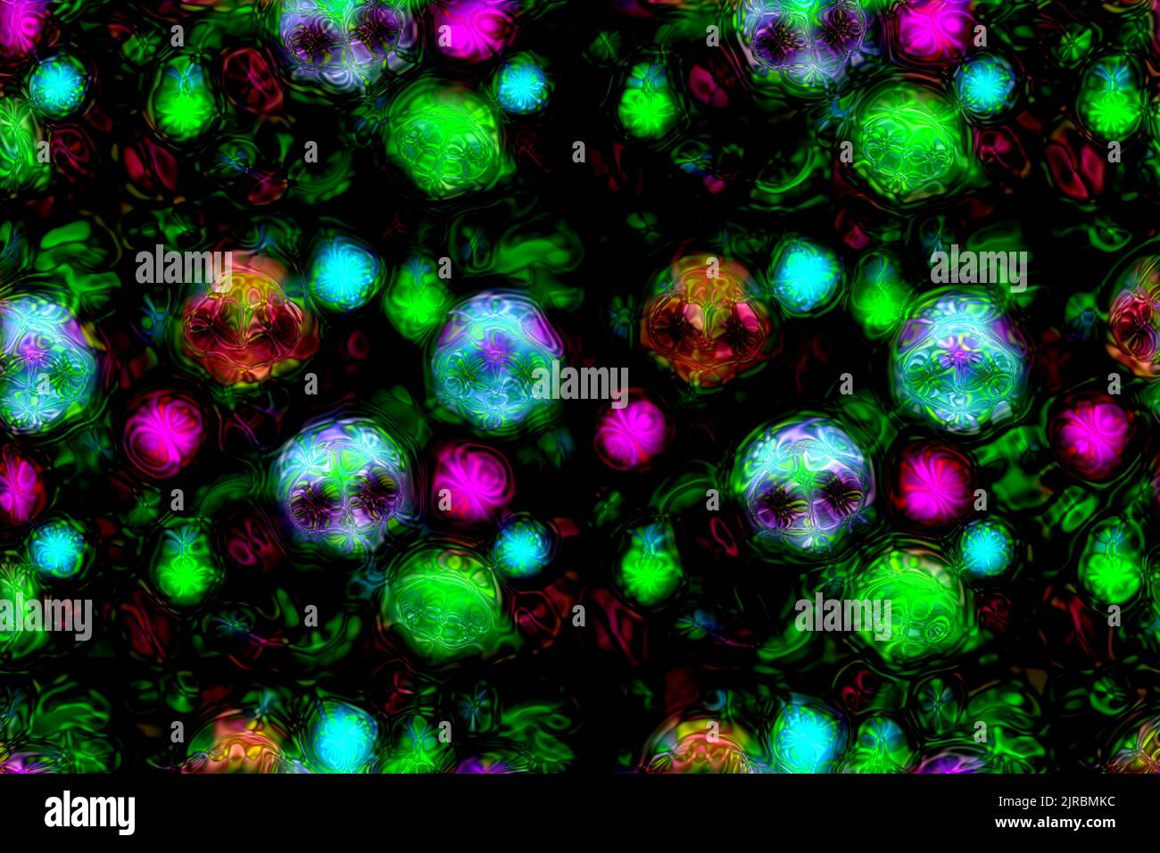 Mysterious floating alien or creepy creature heads neon abstract ...