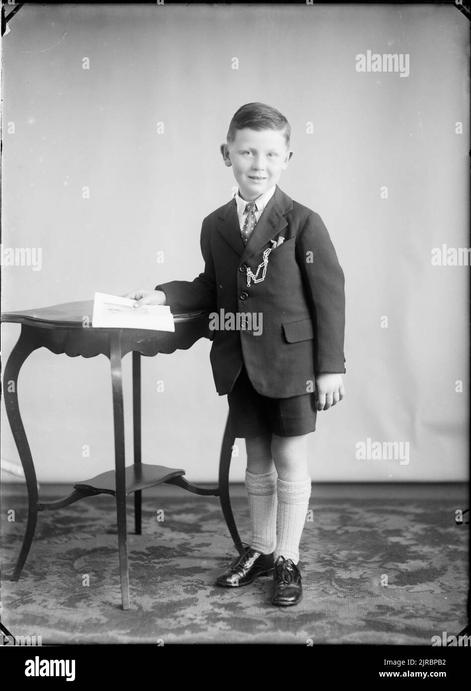 Boy, inscribed Mrs Thompson extra 6x8 1/2 doz PC in fold, circa 1920 ...