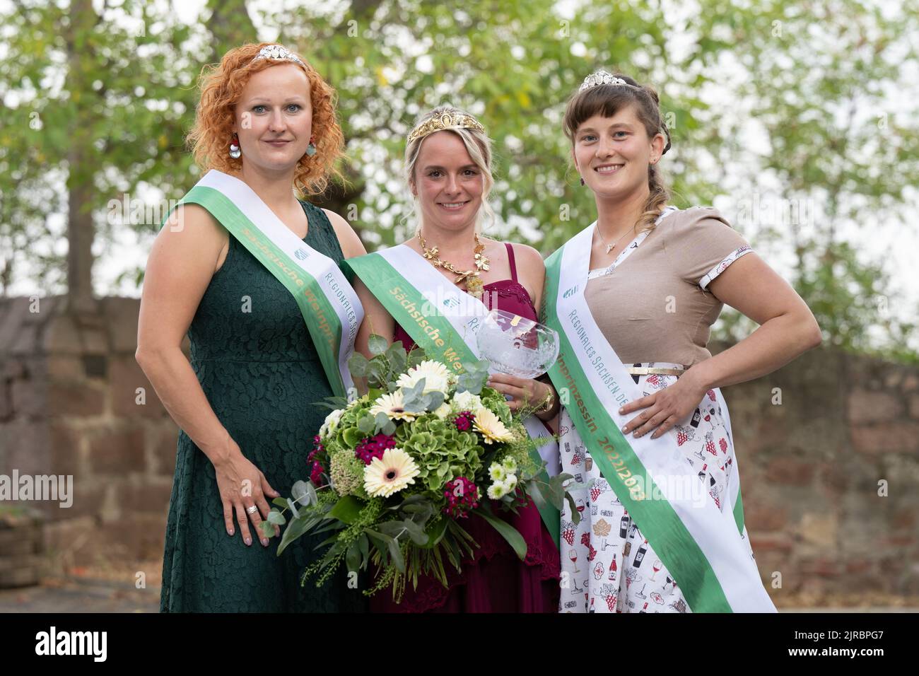 23 August 2022, Saxony, Meißen: The 34th Saxon Wine Queen Sabrina ...