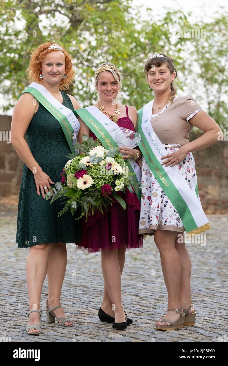 23 August 2022, Saxony, Meißen: The 34th Saxon Wine Queen Sabrina ...
