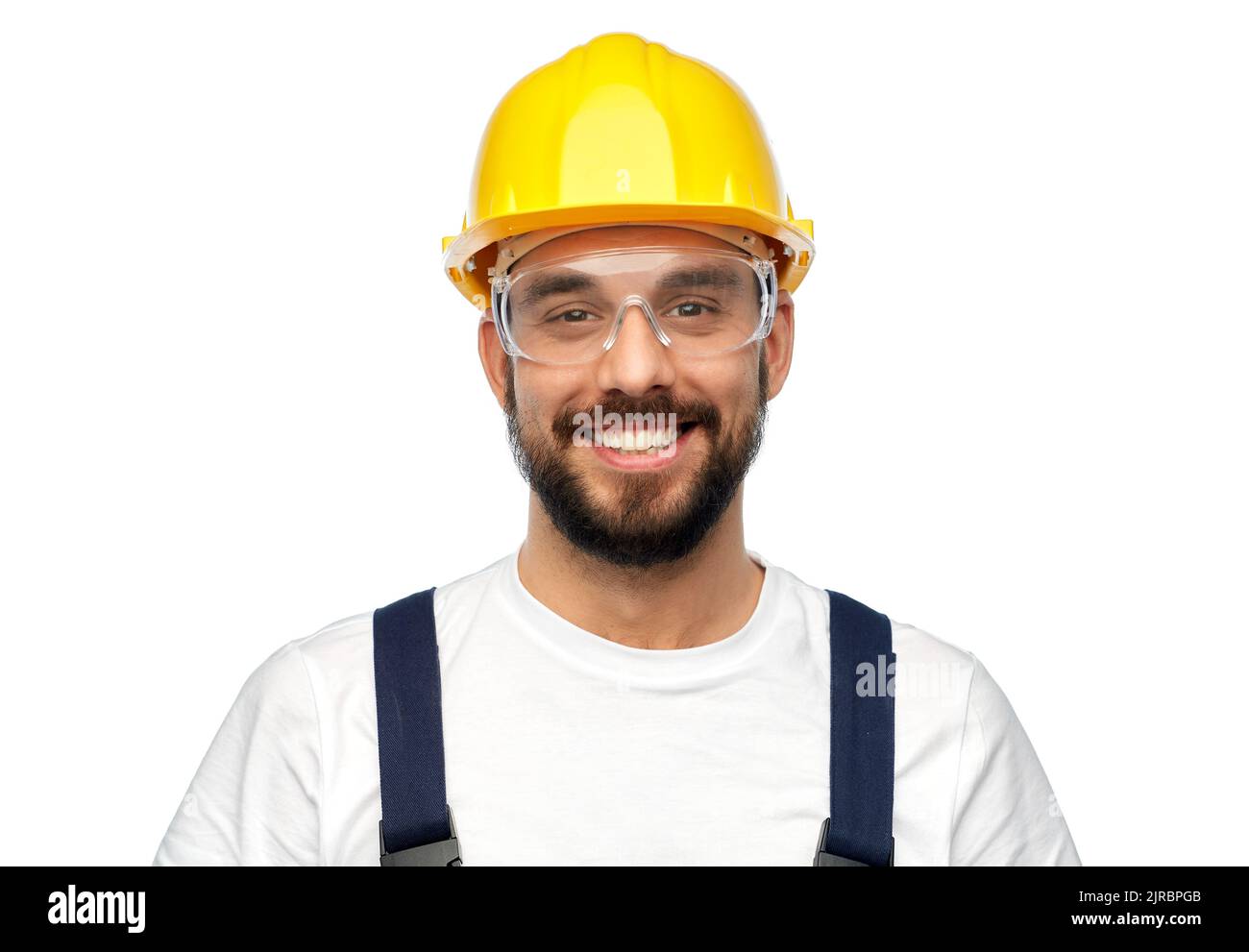 Portrait happy builder man hi-res stock photography and images - Alamy