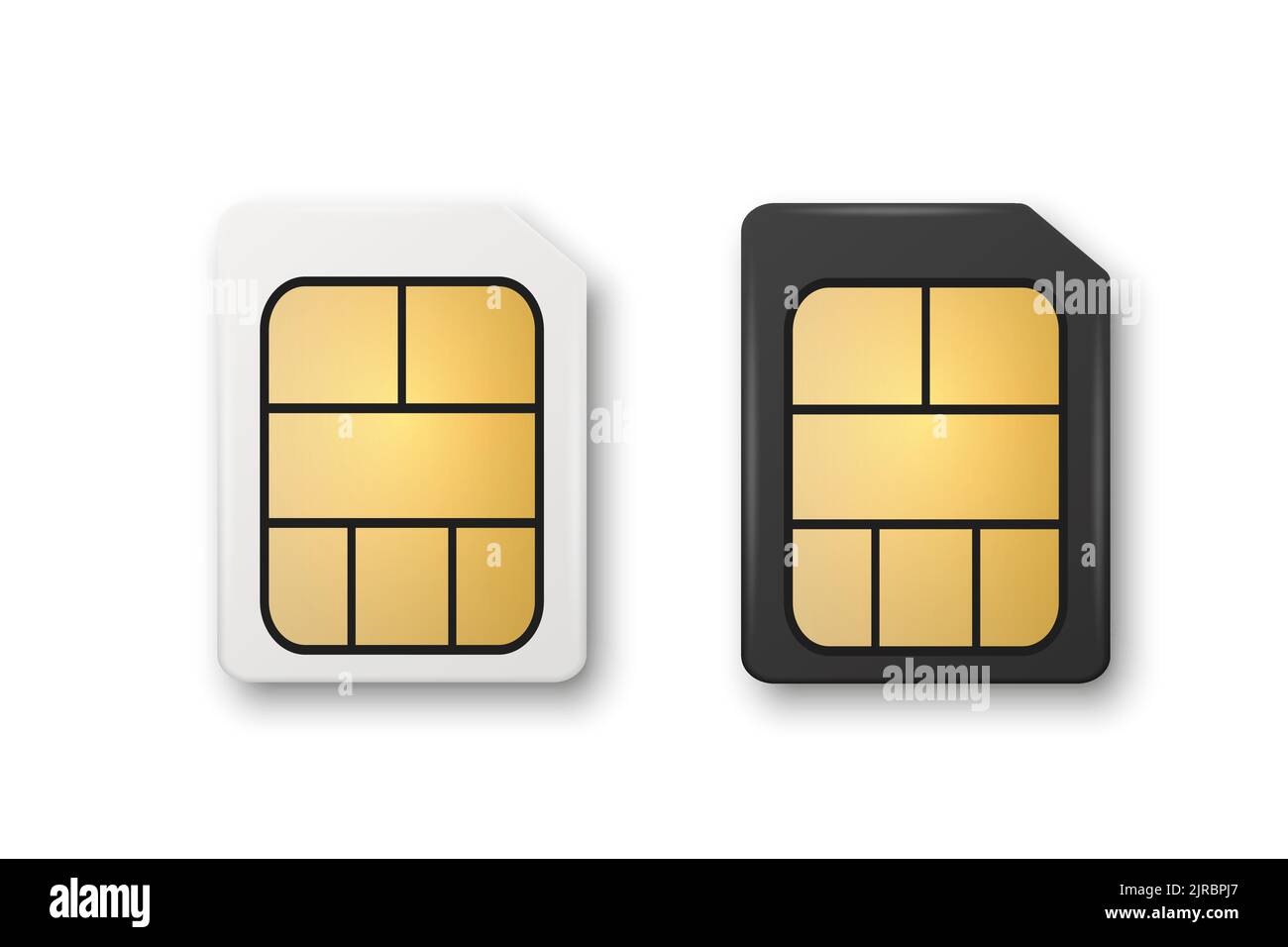 Vector 3d Realistic White and Black Plastic Micro Sim Card Template Set ...