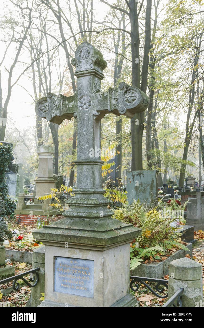 Rakowicki Cemetery, one of the best known cemeteries of Poland, located ...