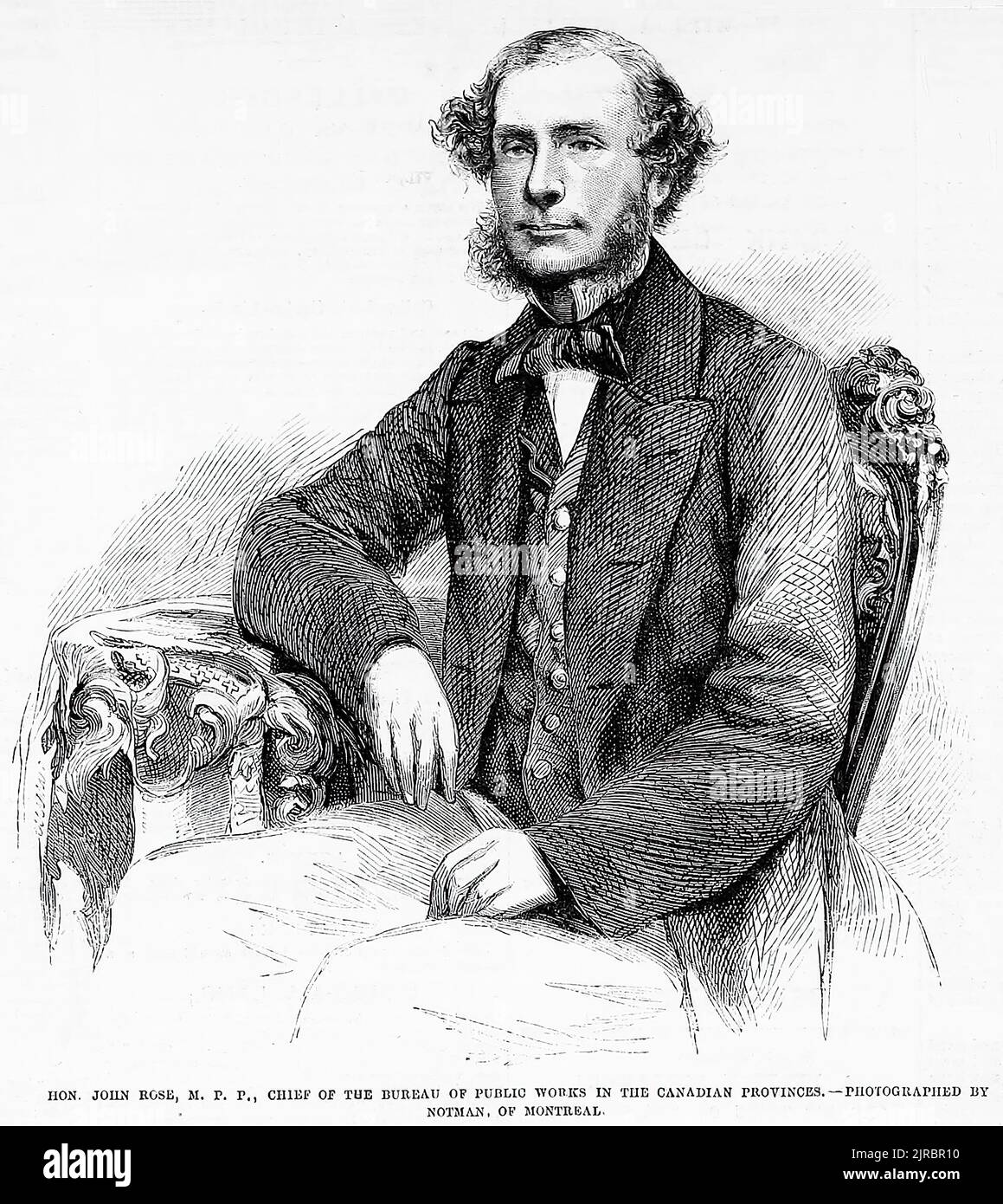 Portrait of Sir John Rose, 1st Baronet, Chief of the Bureau of Public ...