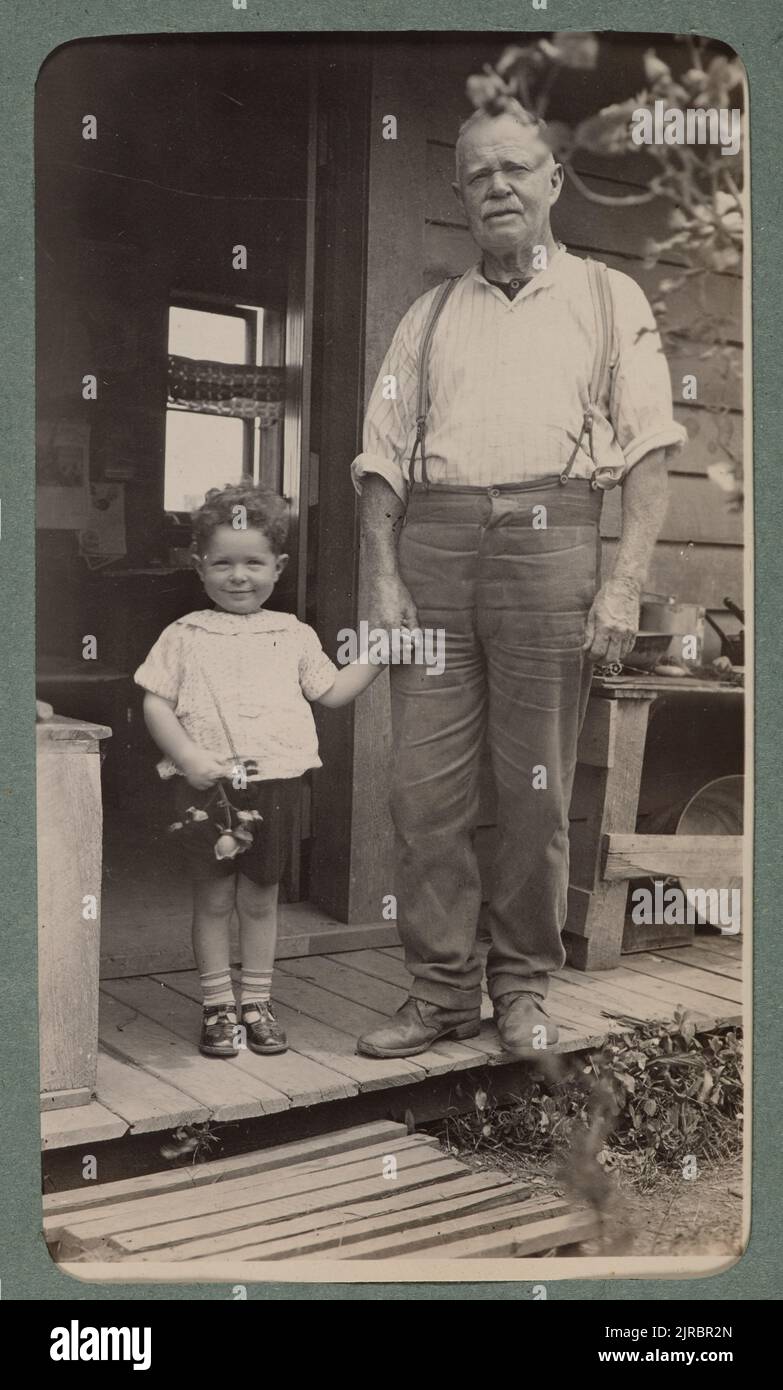 Brian Brake with an unknown man, circa 1932, New Zealand, maker unknown ...