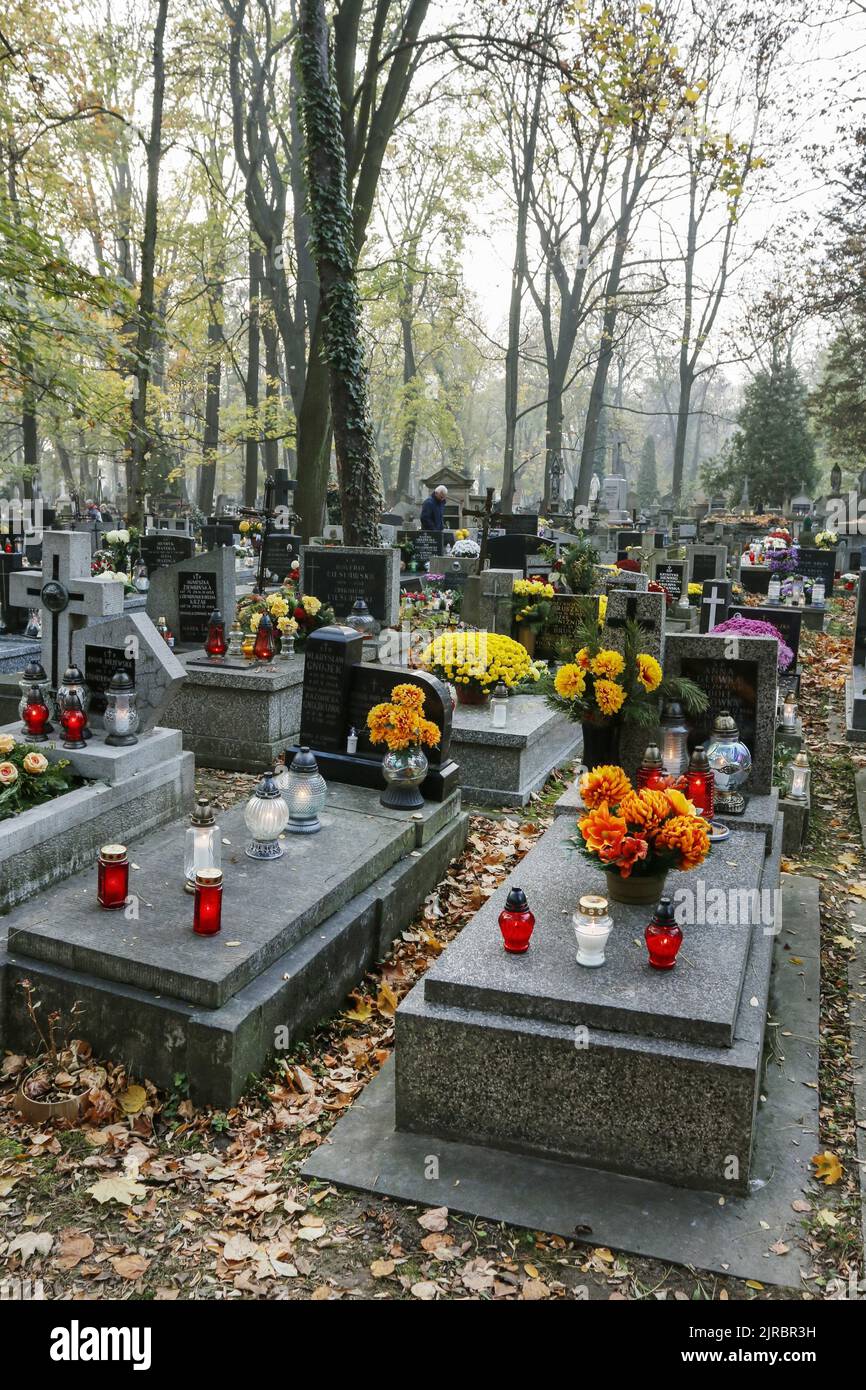 Rakowicki Cemetery, one of the best known cemeteries of Poland, located ...