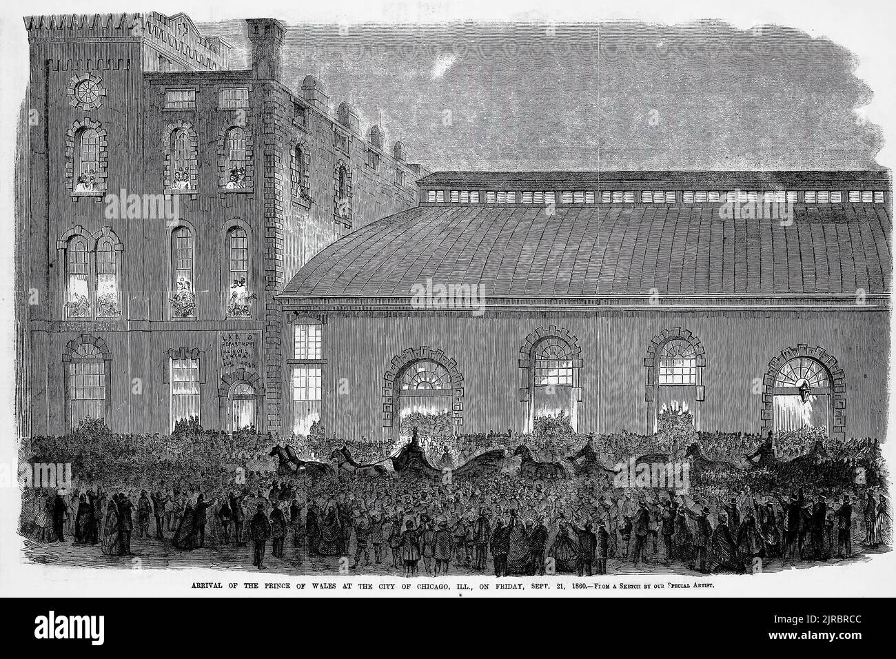 Arrival of the Prince of Wales at the city of Chicago, Illinois, on ...