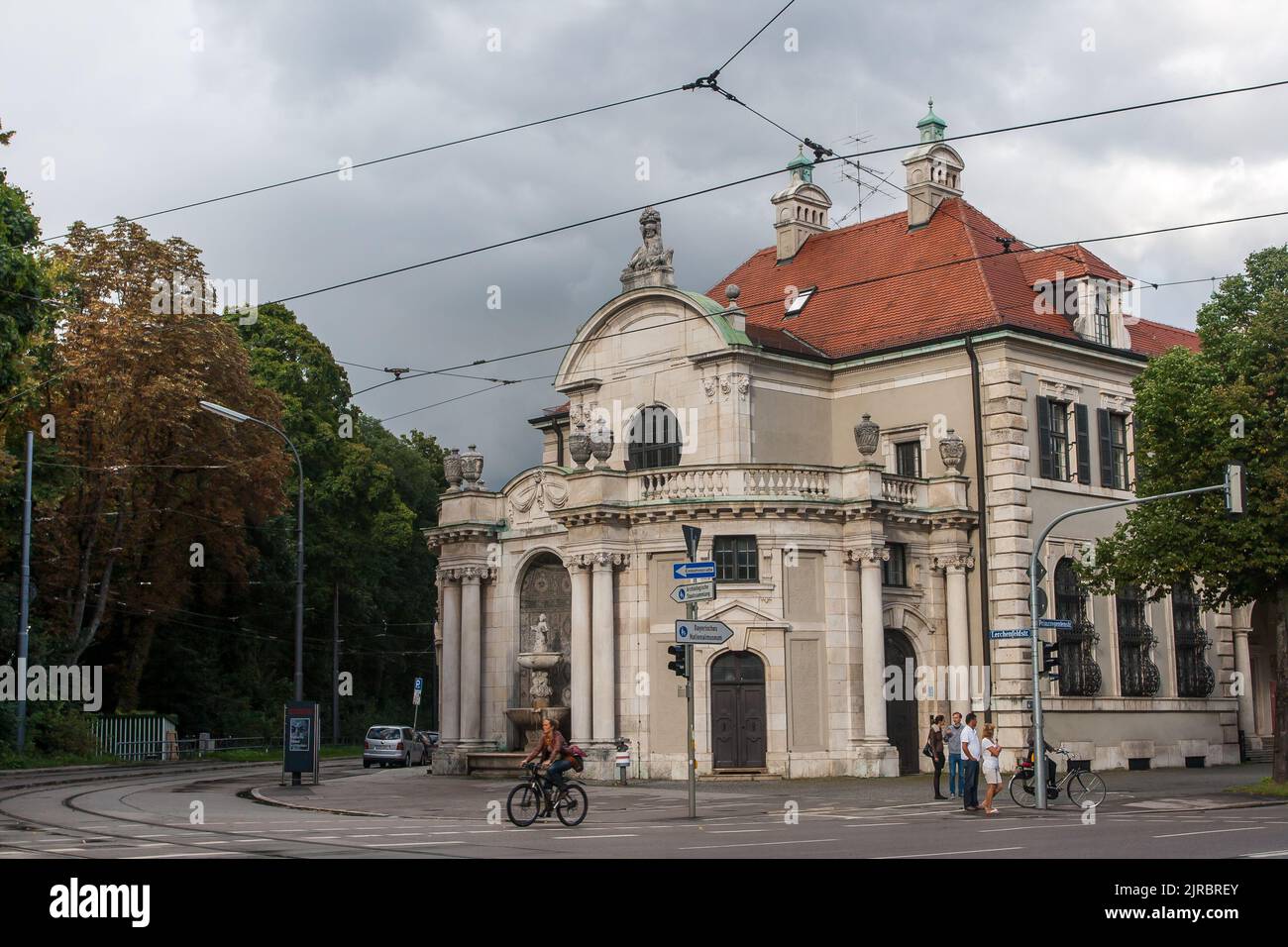 The building of the Bavarian National Museum in Munich, Germany. It was ...