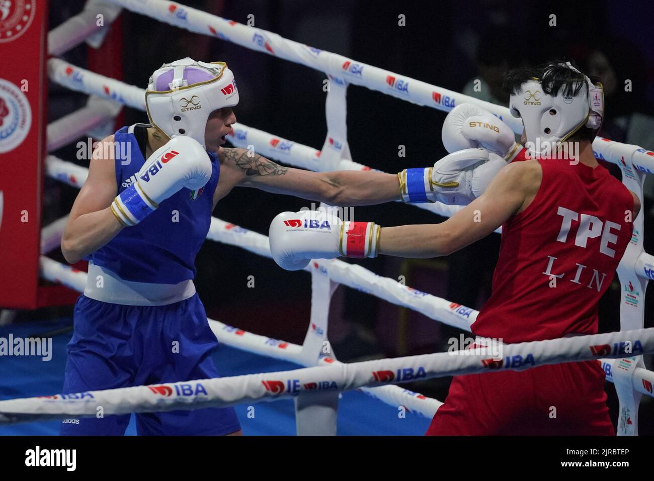 ISTANBUL, TURKEY - MAY 19, 2022: Lin Yu-Ting (Red) and Testa Irma (Blue ...