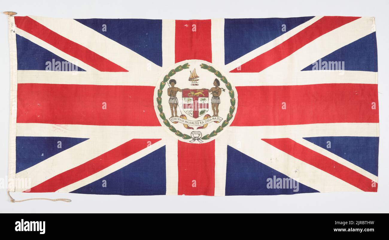 Union Jack flag with Fijian crest, circa 1908, Fiji, maker unknown ...