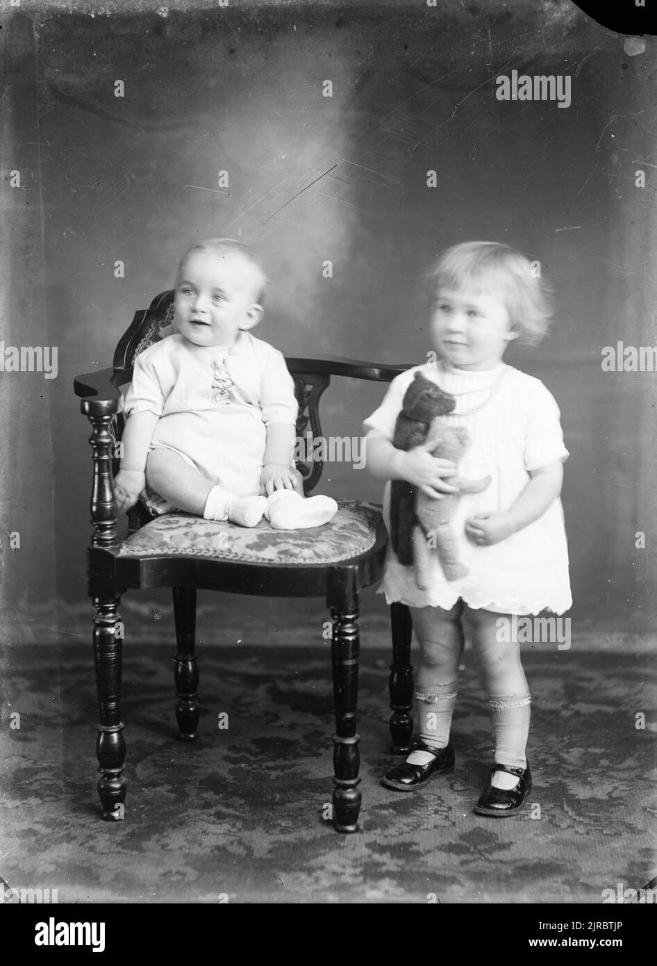 Two children, circa 1920, Wellington, by Berry & Co Stock Photo - Alamy