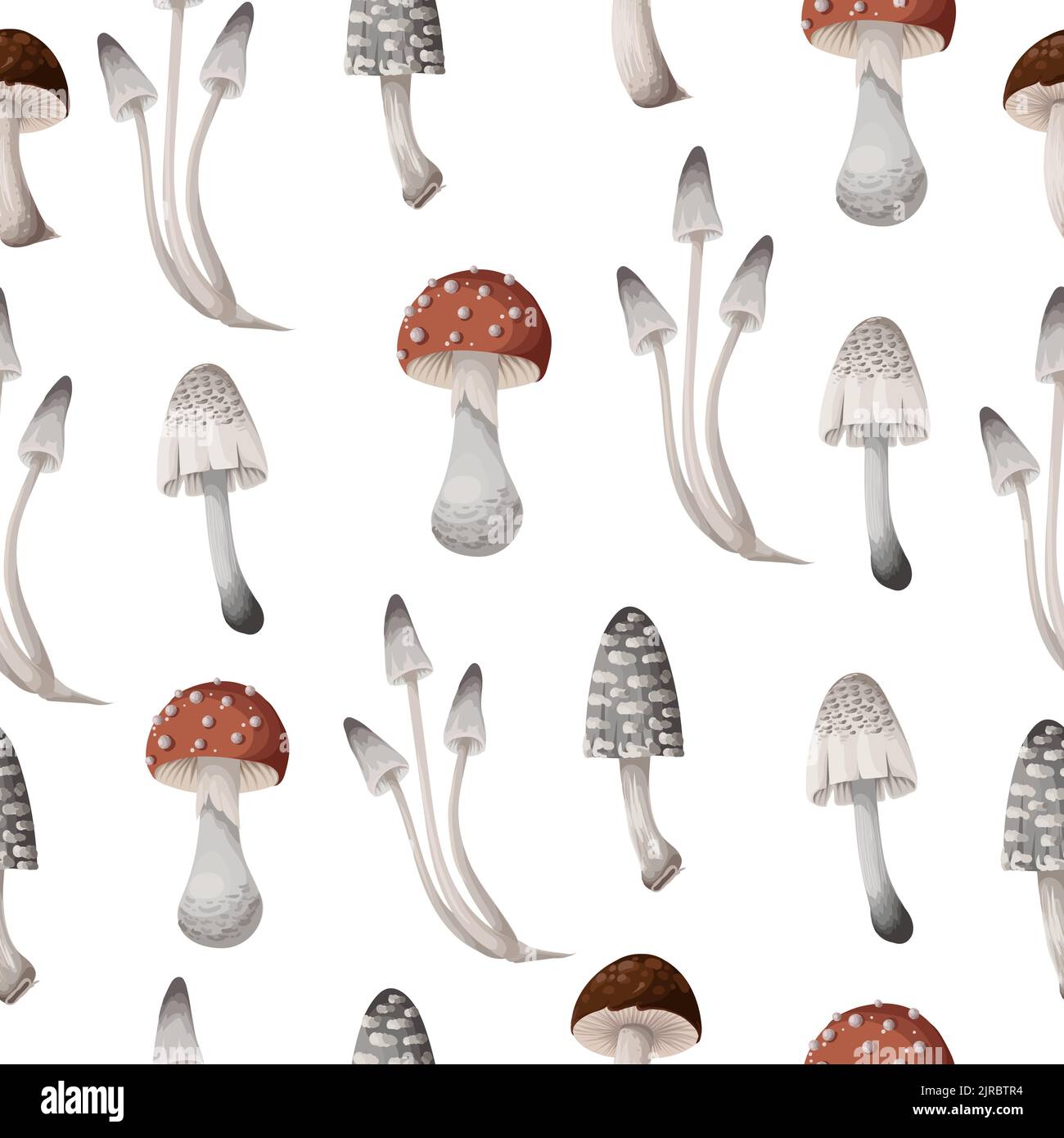 Seamless pattern with mushrooms. Natural trendy print Stock Vector ...