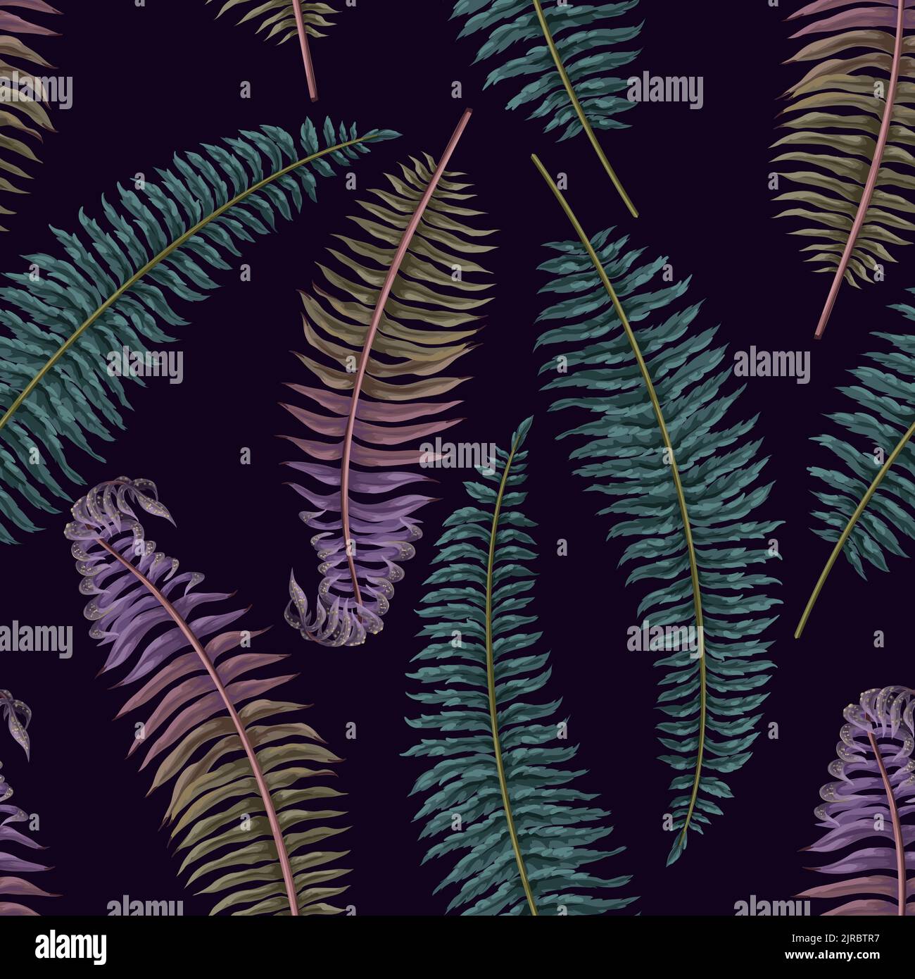 Botanical seamless pattern with ferns. Vector Stock Vector Image & Art - Alamy