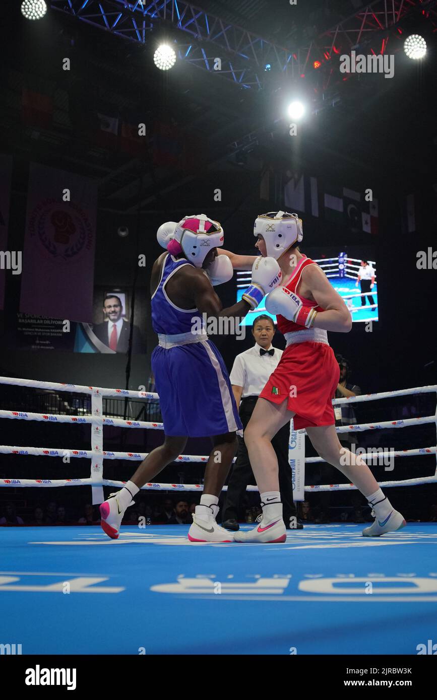 ISTANBUL, TURKEY - MAY 19, 2022: ORourke Lisa Edel (Red) and Panguane ...
