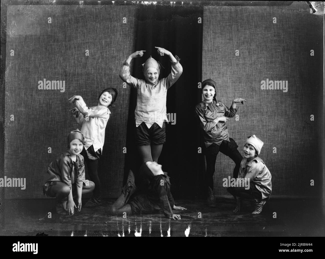 Children's dance tableau in pixie costume, 1930s, Wellington, by Cuba ...