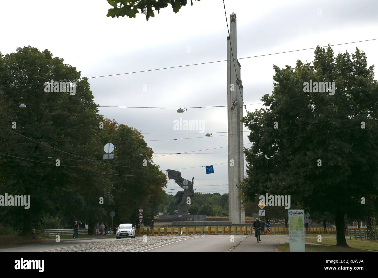 Riga, Latvia. 22nd Aug, 2022. The 79-meter-high obelisk of the Soviet ...