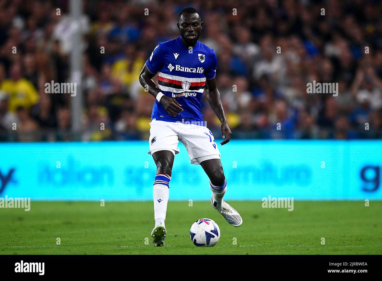Genoa, Italy. 22 August 2022. Omar Colley of UC Sampdoria in action ...