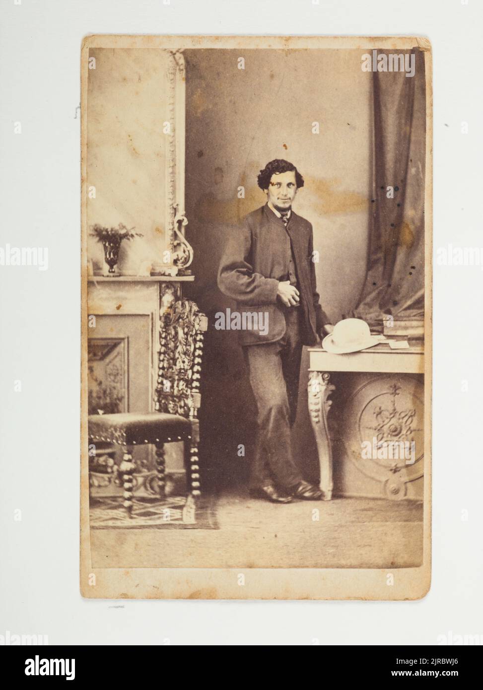 Man standing in a corner, 1862-1870, Wellington, by E S Richards Stock ...