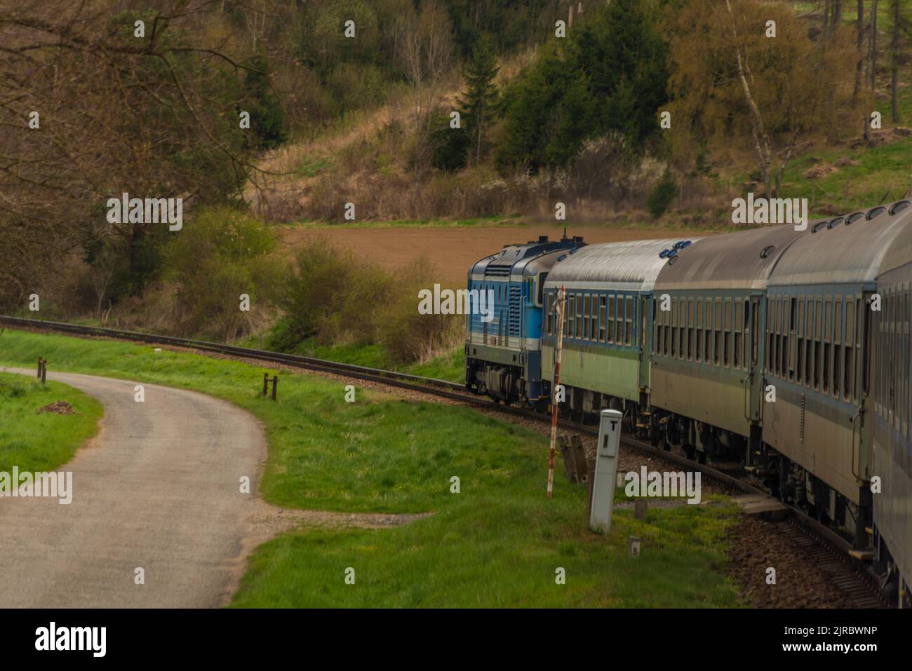 Blue diesel locomotive hi-res stock photography and images - Alamy